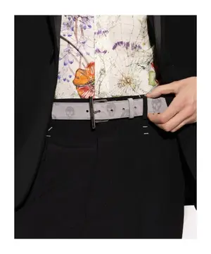 Alexander McQueen Skull Jacquard Buckle Belt - Grey