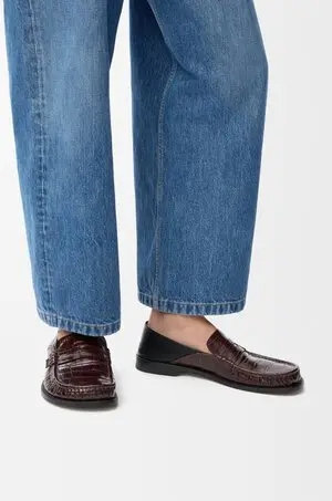 Loewe Campo Flap Back Loafers - Black