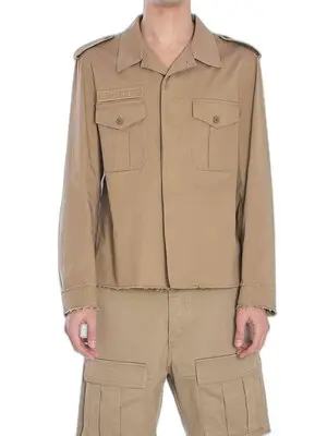 Celine Saharienne Jacket In Cotton Linen