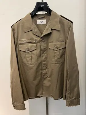 Celine Saharienne Jacket In Cotton Linen