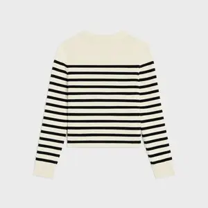 Celine Wool Cashmere Striped Crew Neck Sweater