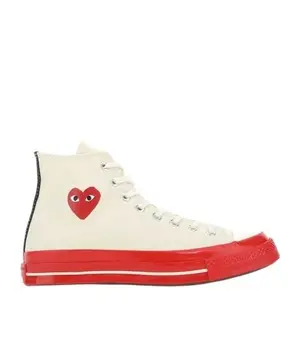 Play Comme Des Garcon X Converse Chuck 70 High Top Sneakers - White