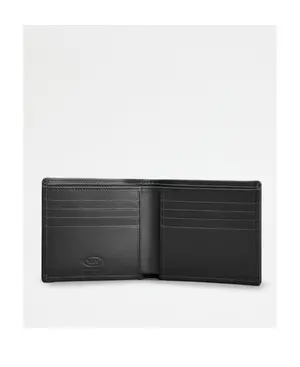TOD'S Calfskin Bifold Wallet - Black