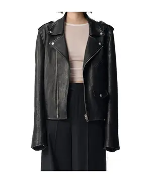 ANN DEMEULEMEESTER Anu" Asymmetrical Leather Biker Jacket