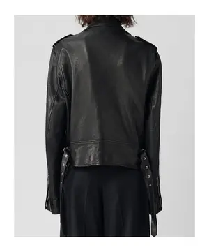 ANN DEMEULEMEESTER Anu" Asymmetrical Leather Biker Jacket