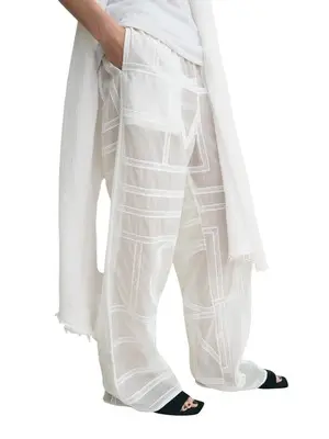 TOTEME Straight Wide-leg Trousers - White