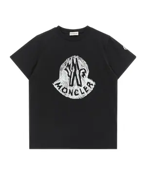 Moncler Logo Printed Crewneck T-shirt - Black