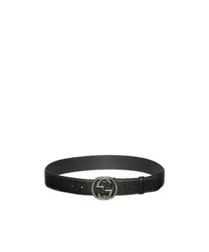 Gucci Reversible Belt With Interlocking G Buckle - Black