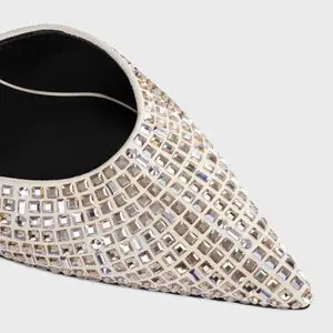 Celine Kitten Strap Pumps In Suede Goatskin With Strass Lambskin