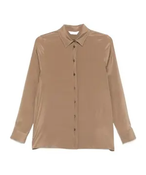 Max Mara Lapel Long Sleeve Shirt - Brown