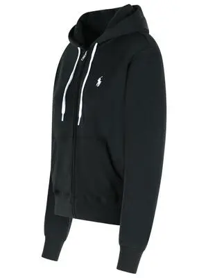 Polo Ralph Lauren Zip-up Hoodie With Embroidered Pony - Black