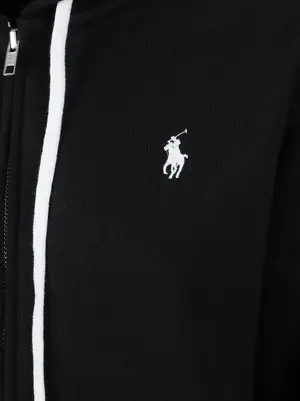 Polo Ralph Lauren Zip-up Hoodie With Embroidered Pony - Black