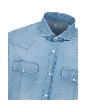 Brunello Cucinelli Long-sleeved Denim Shirt