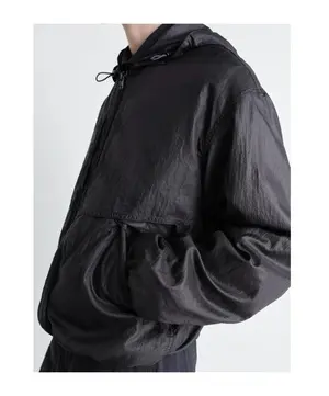 LEMAIRE Hooded Zipped Windbreaker - Gray-black