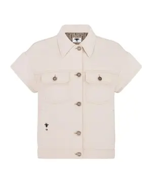 Dior Short Sleeved Jacket With Classic Collar - White