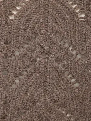 LOULOU STUDIO High Neck Long Sleeve Sweater With Geometric Lace Cutouts