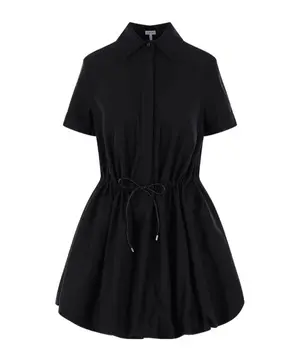 Loewe Drawstring Shirt Dress - Black