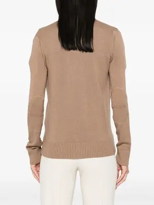 Max Mara V-neck Button-up Cardigan With Ribbed Cuffs And Hem