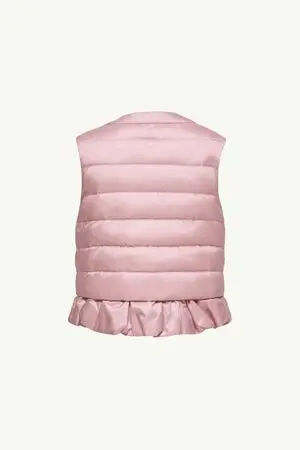 Moncler Latife Quilted Vest With Ruffled Hem
