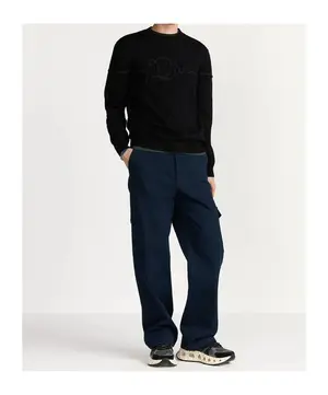 Dior Ribbon Logo Crew Neck Sweater - Black