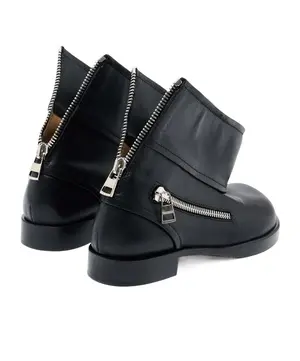 J.W.ANDERSON Biker Leather Ankle Boots - Black