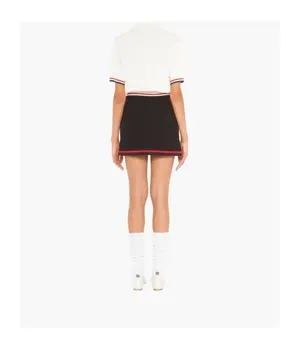 Miu Miu Tweed Mini Skirt With Stripe Detail