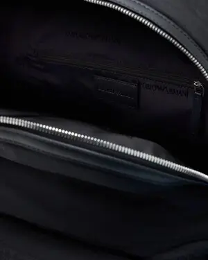 Emporio Armani Quilted Logo Plaque Zip-up Backpack
