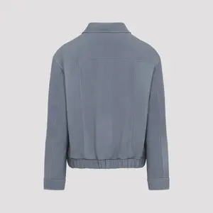 Brunello Cucinelli Leather Bomber Jacket - Gray