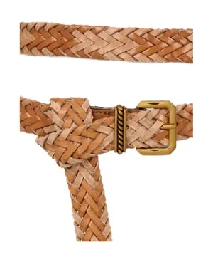 Etro Logo-engraved Braided Belt - Sand-colored