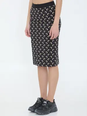 MARINE SERRE Moon Print Knee-length Skirt