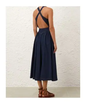 Zimmermann Denim Racer Midi Dress