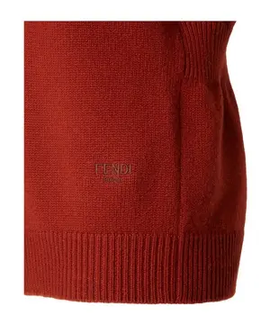 Fendi V-neck Cashmere Jumper With Elasticated Waistband