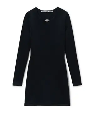 Alexander Wang V-neck Metal Logo Mini Dress