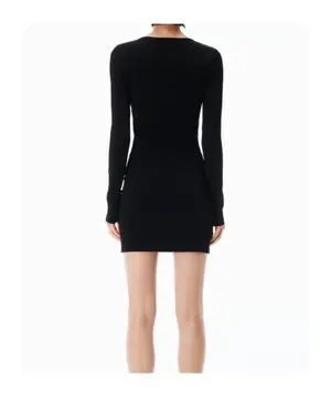 Alexander Wang V-neck Metal Logo Mini Dress