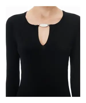 Alexander Wang V-neck Metal Logo Mini Dress