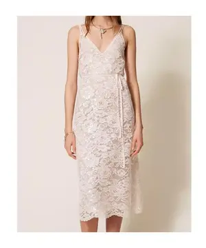 TWINSET Sequined Lace Midi Dress - No