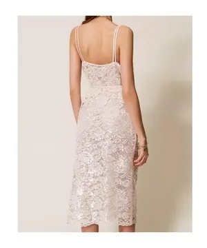 TWINSET Sequined Lace Midi Dress - No