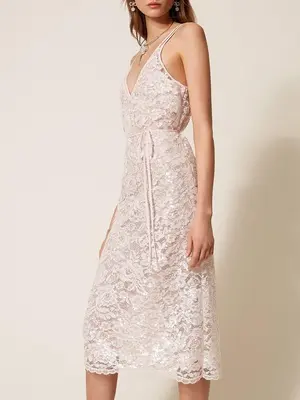 TWINSET Sequined Lace Midi Dress - No