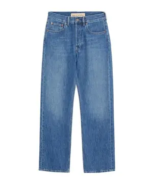 Valentino Garavani Logo Patch Straight Leg Jeans