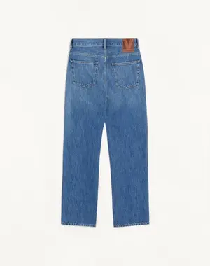 Valentino Garavani Logo Patch Straight Leg Jeans