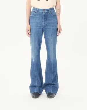 Valentino Garavani Logo Patch Straight Leg Jeans