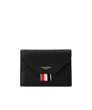 Thom Browne Rwb Stripe Compact Wallet - Black