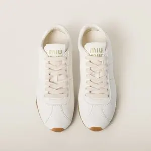 Miu Miu Plume Lace-up Sneakers - Ivory