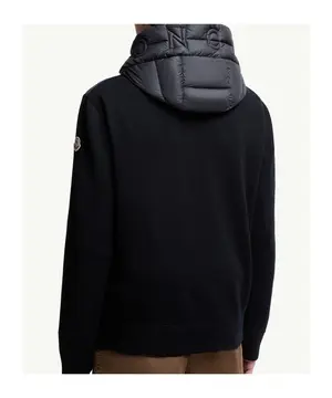 Moncler Panelled Zip-up Hooded Cardigan