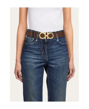 FERRAGAMO Reversible Gancini Belt - Brown