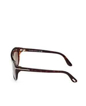 TOM FORD Tortoiseshell Logo Sunglasses - Black