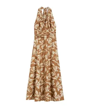 Max Mara Bella Floral-print Halterneck Midi Dress - Brown