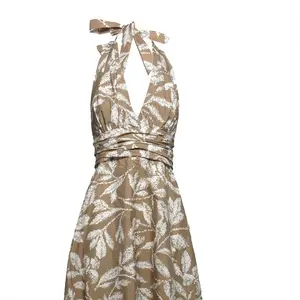 Max Mara Bella Floral Printed Halterneck Maxi Dress - Brown