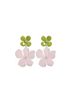 Marni Embellished Floral Motif Drop Earrings - Multi-color