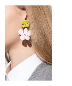 Marni Embellished Floral Motif Drop Earrings